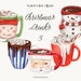 Watercolor Christmas Drinks Clipart Winter Hot Chocolate Warm ...