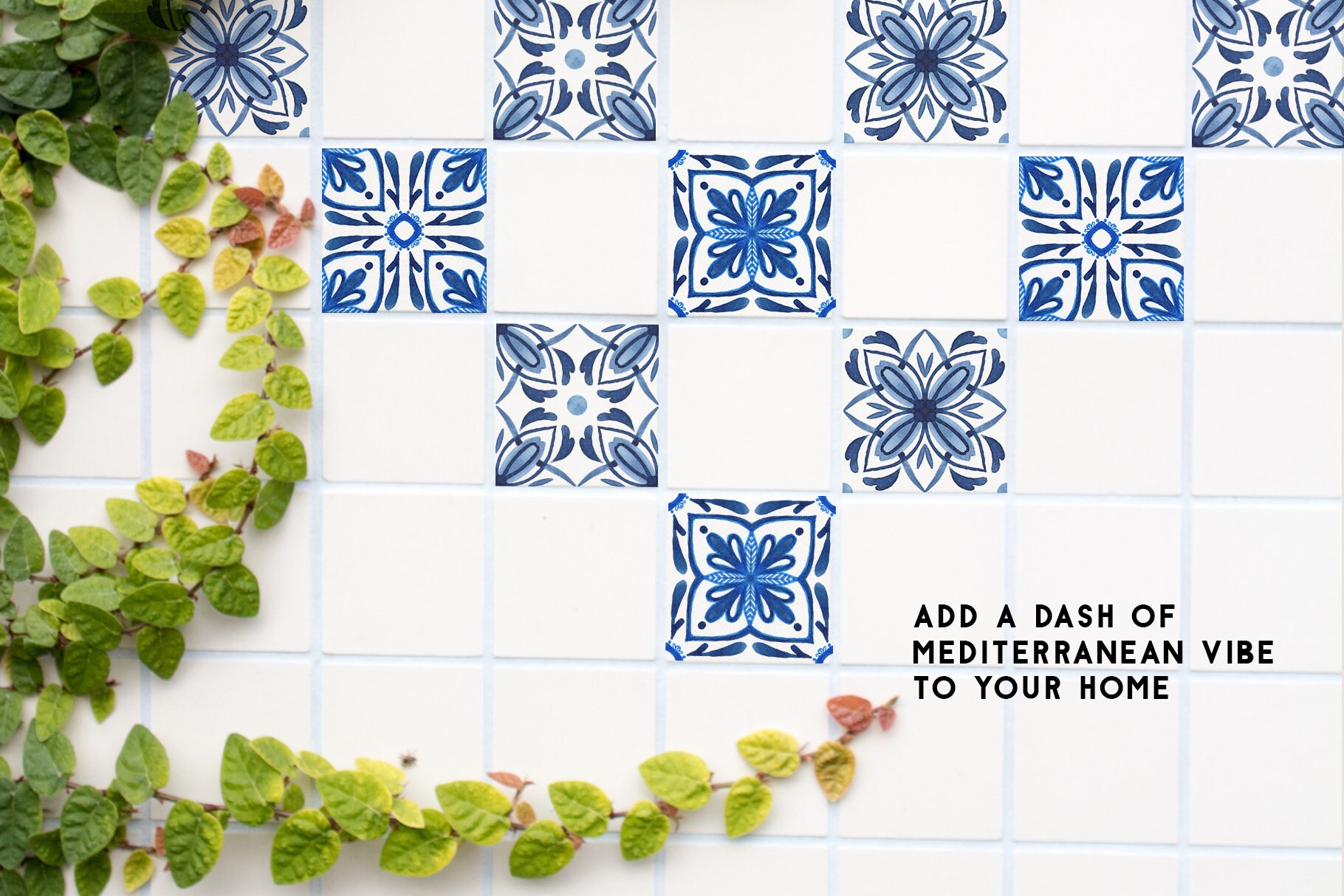 Blue Tile Clipart: Mediterranean Watercolor Azulejo Designs (digital ...