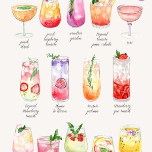 Watercolor Cocktail Clipart, Fruity Summer Fizz Alcohol Drink Aperol ...