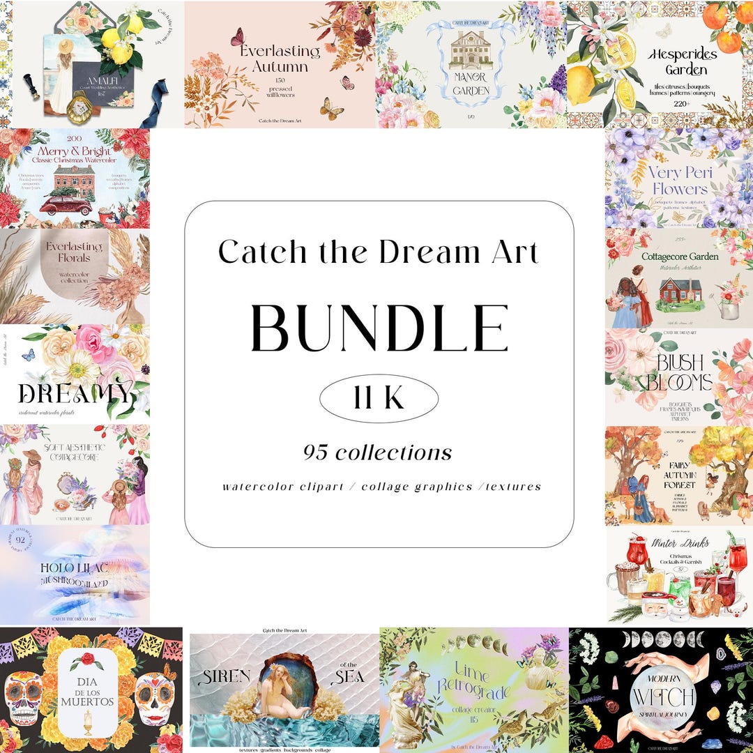 Watercolor Clipart Whole Shop Bundle: 11000+ Floral Graphics (digital ...