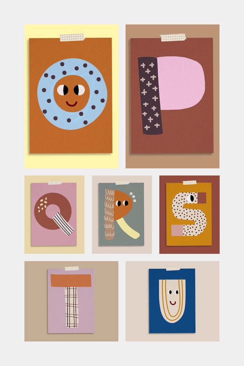 Colorful Alphabet Cards From A to Z - Etsy
