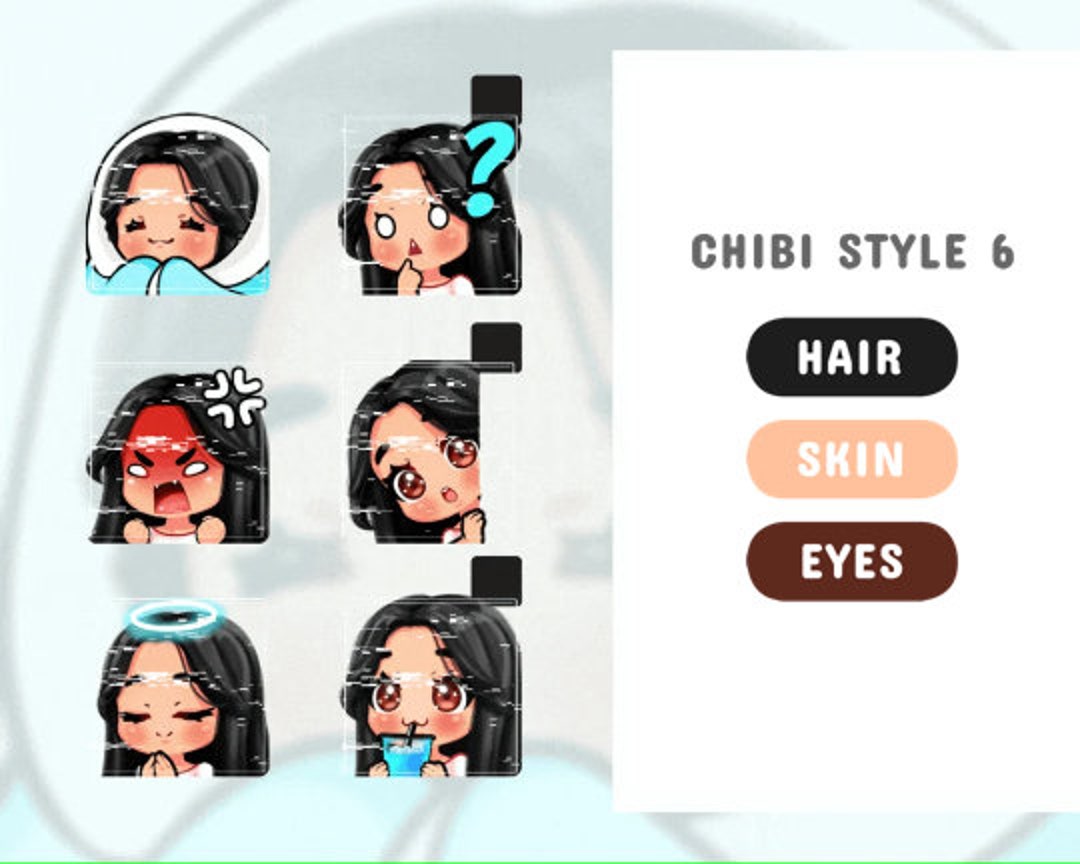 Twitch Emote Cozy Angry Angel Black Hair Brown Eyes - Etsy