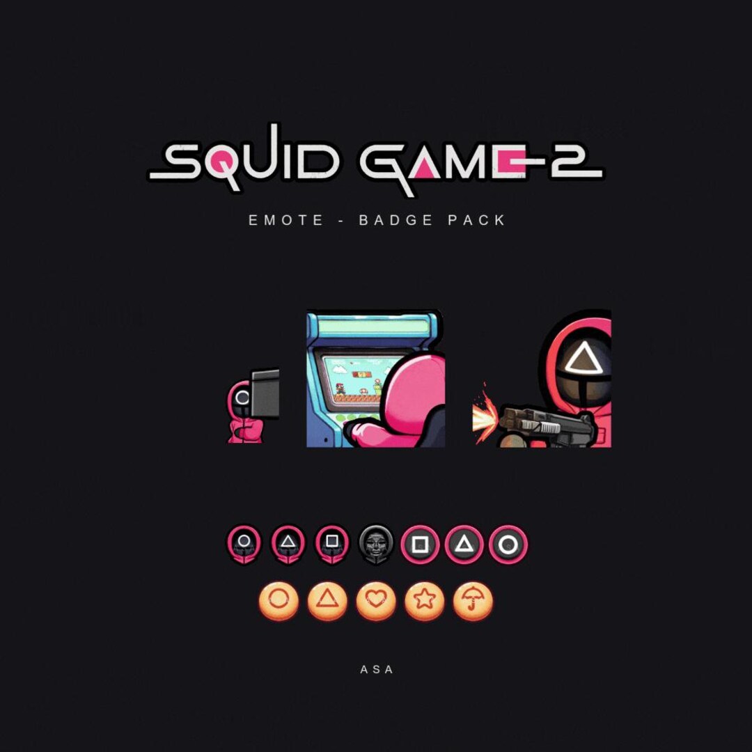 Squid Game Emote Badge Bundle for Twitch and Discord | Dalgona Cookie ...