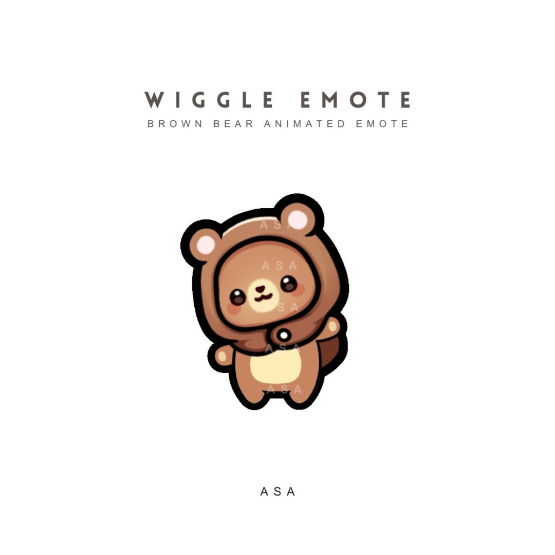 Cute Bear Animated Twitch Emote | Wiggle- Waddle Emote Pack for Twitch ...