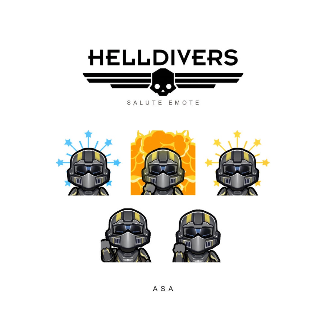 HELLDIVERS 2 Animated Twitch Emote Bundle | Salute Emote Pack for Twitch and Discord - Etsy