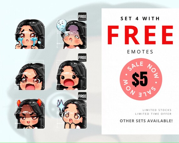 Twitch Emote Cry Angry Noises Devil Black Hair Brown | Etsy