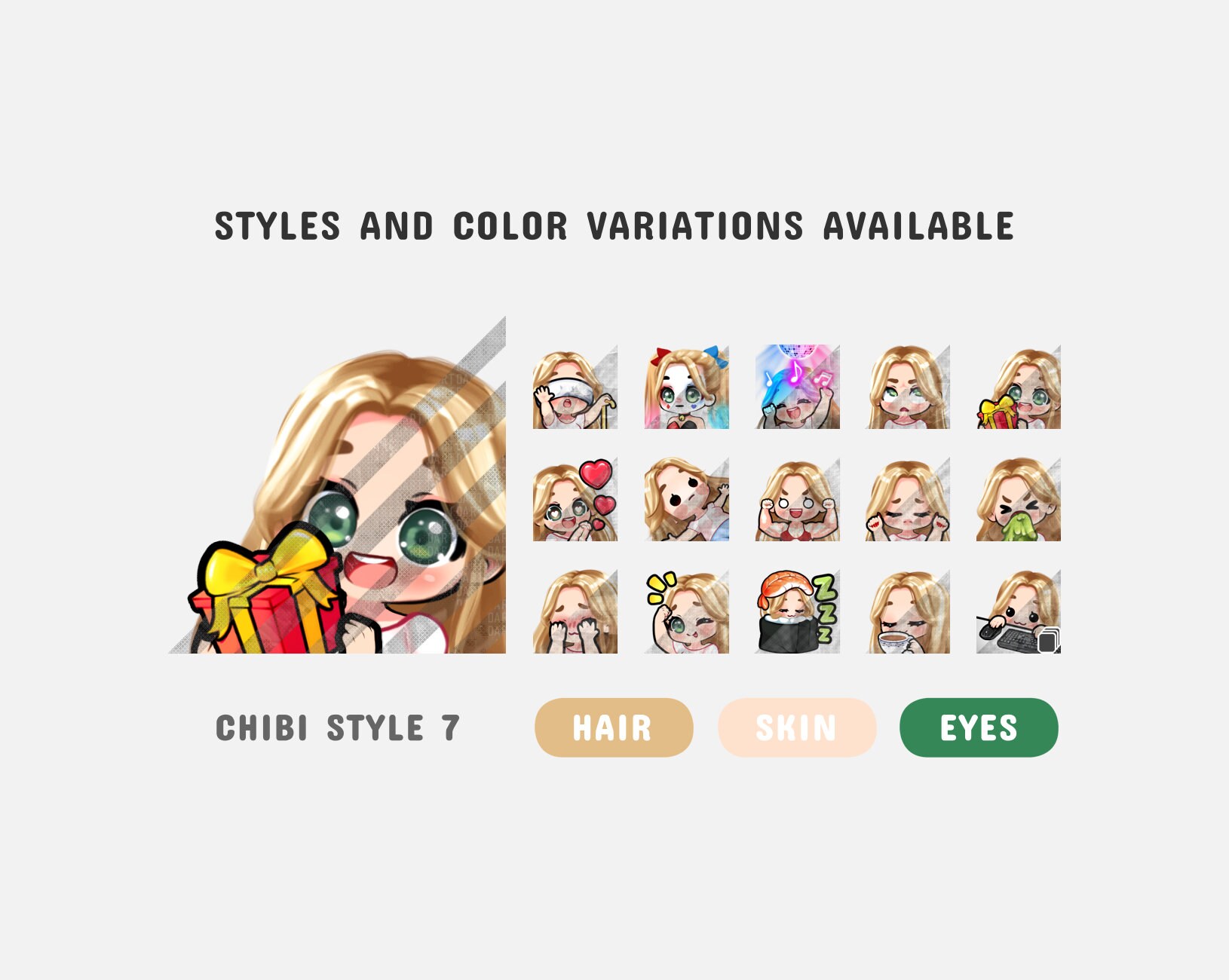Chibi Girl Personal And Comercial Use Clipart Blonde Cozy Chibi Girl