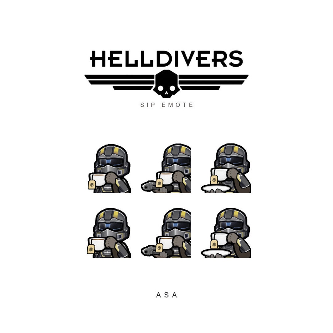 HELLDIVERS 2 Animated Twitch Emote Bundle | Libertea Sip Emote Pack for ...