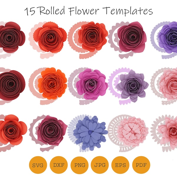 Rolled Flower Svg - Etsy
