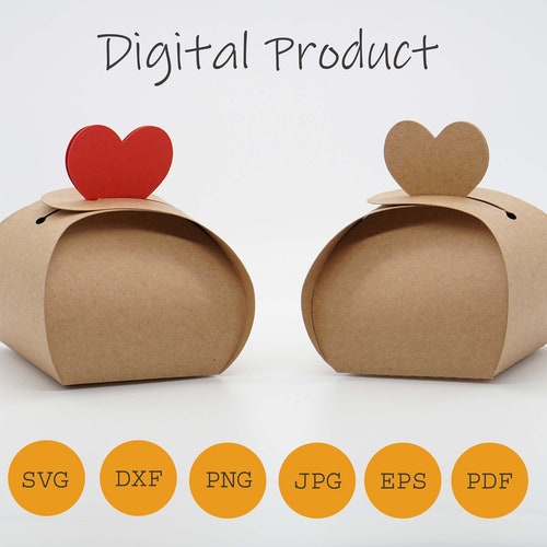 Favor Box Fold Over Box Cut File SVG DXF PDF and Others - Etsy