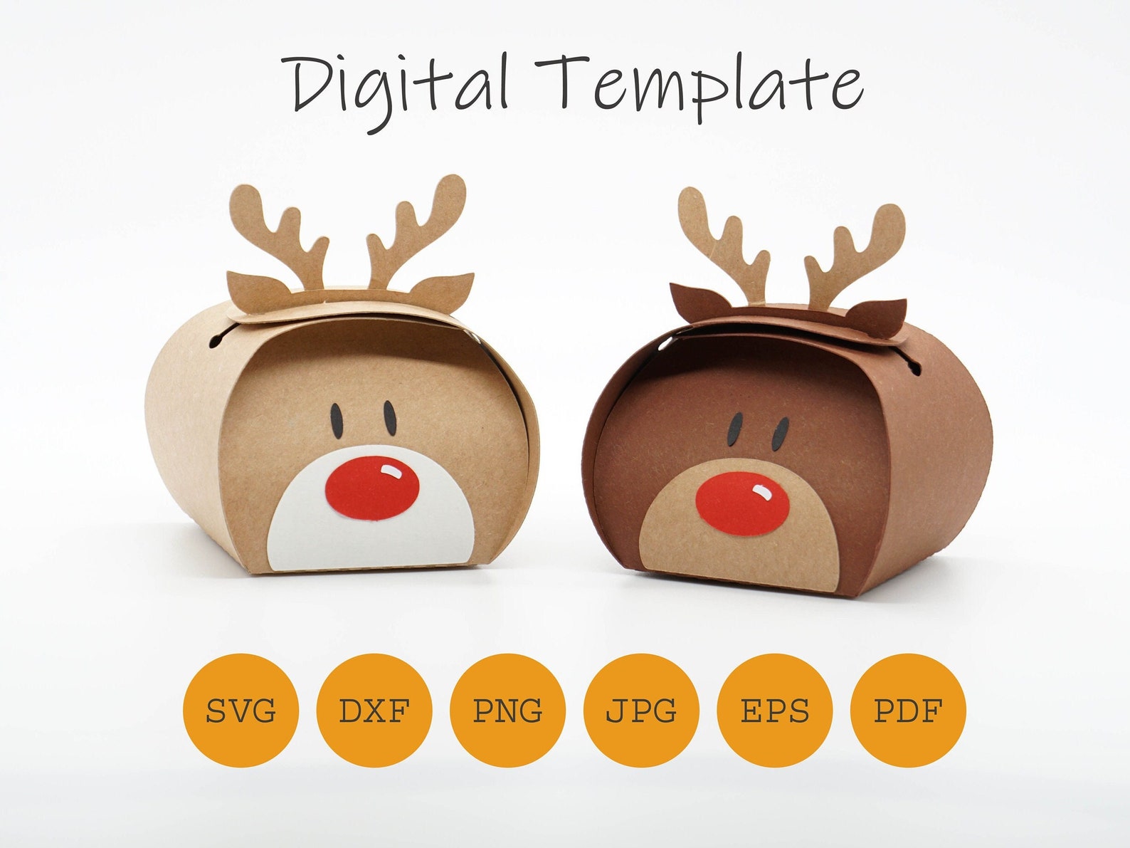 Geschenkbox Rentier Weihnachten Plotterdatei SVG DXF PDF und - Etsy.de
