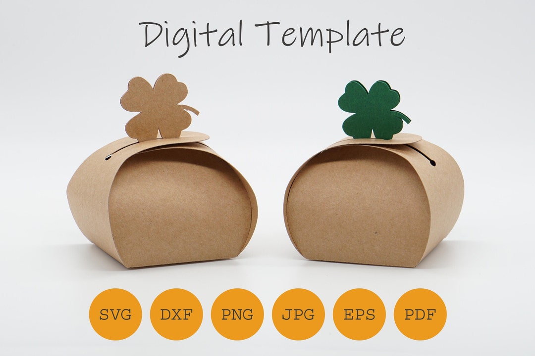 Geschenkbox Kleeblatt Plotterdatei, SVG DXF PDF und weitere, Box zum ...