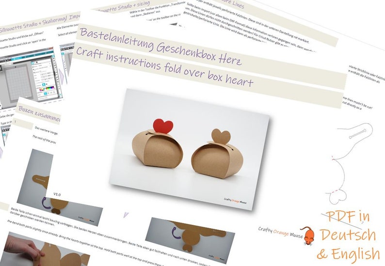 Geschenkbox Herz Plotterdatei, SVG DXF PDF und weitere, Box zum selbst ...