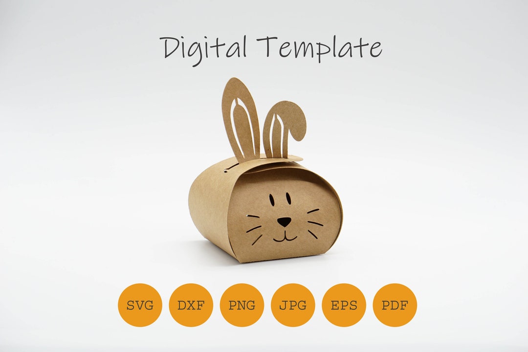 Treat Box Easter Bunny, Cut File, Tempalte With Craft Instructions, SVG ...
