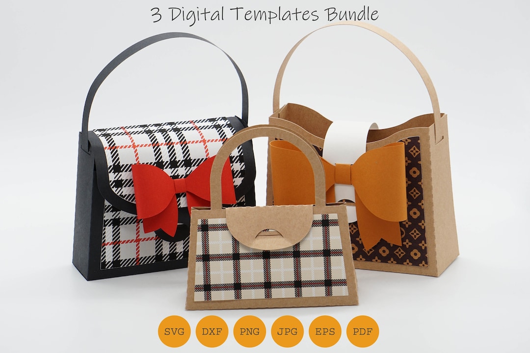 Purse Gift Box 3 Templates Bundle Cut File SVG DXF PDF and - Etsy