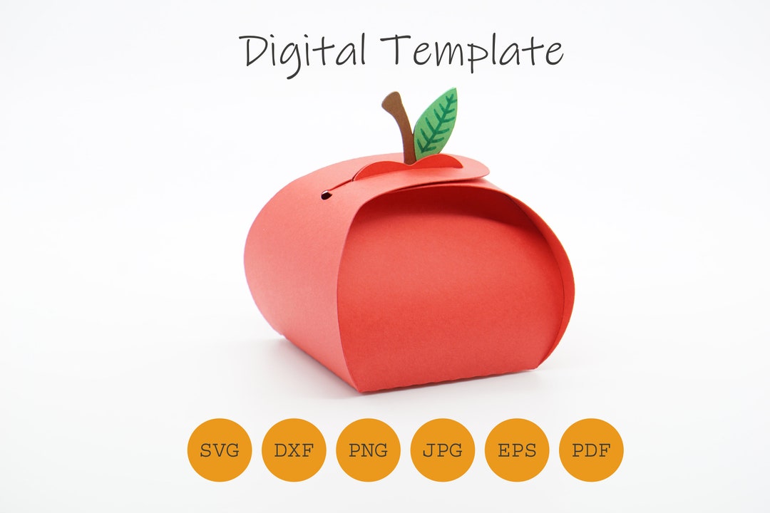 Treat Box Apple, Cut File, Tempalte With Craft Instructions, Back to ...