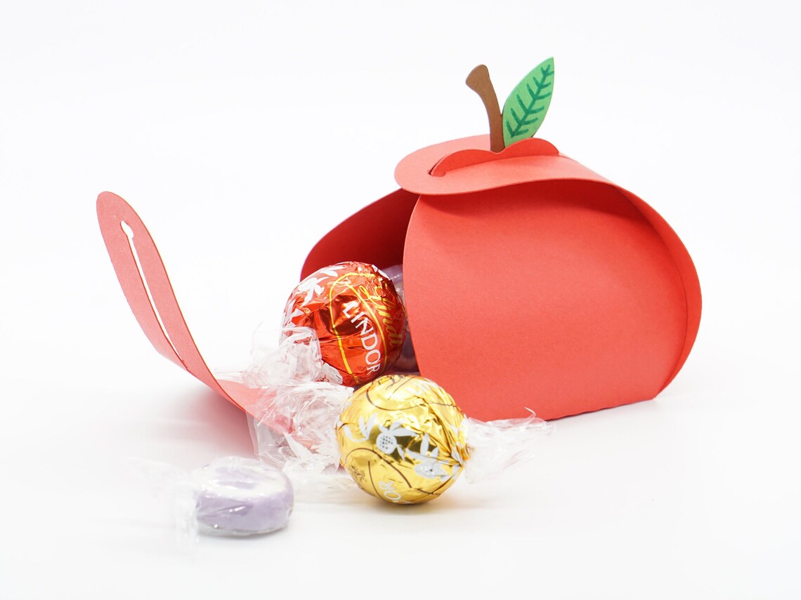 Treat Box Apple, Cut File, Tempalte With Craft Instructions, Back to ...