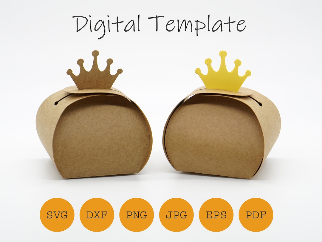 Favor Box Crown, Fold Over Box, Cut File SVG DXF PDF and Others - Etsy