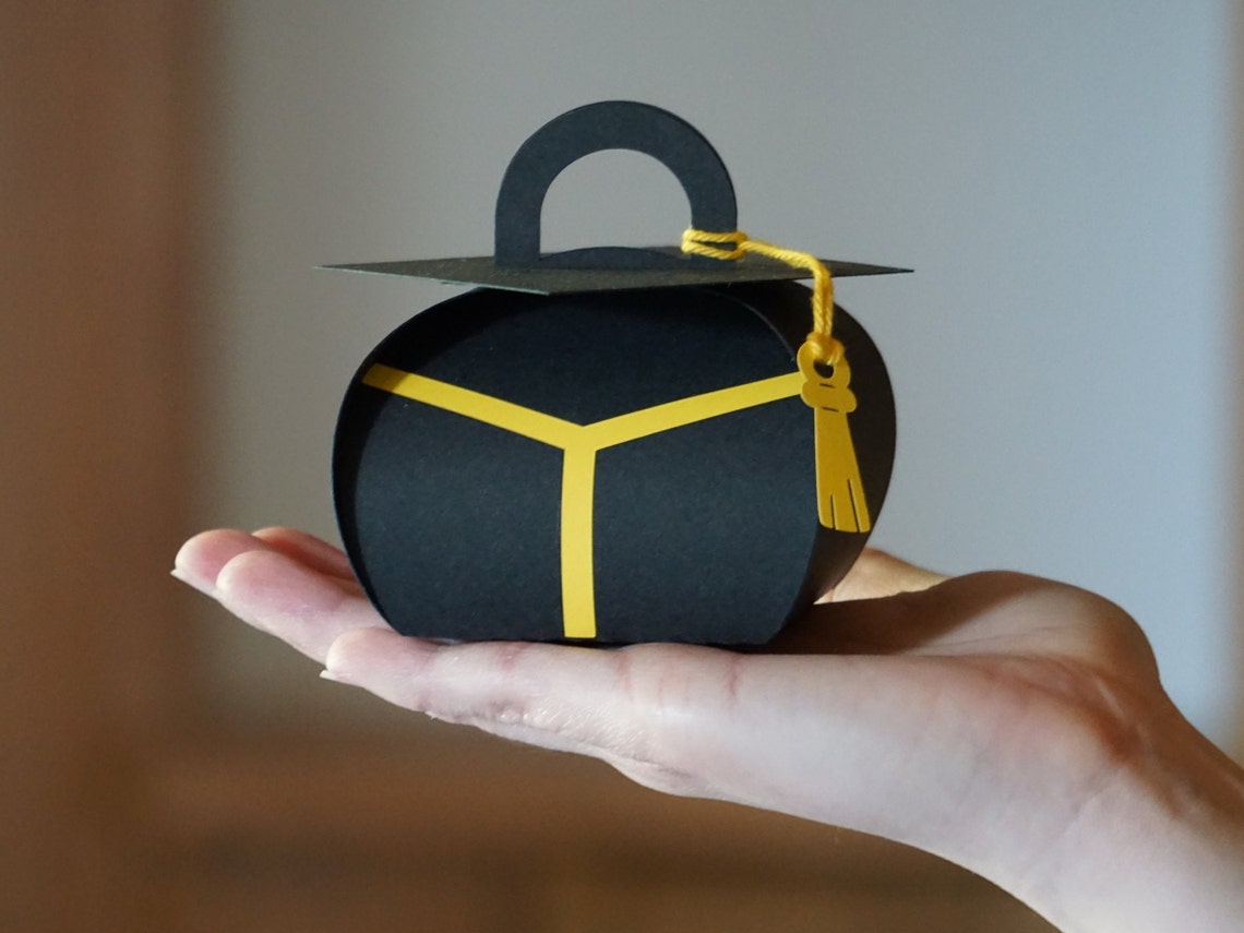 Favor Box Graduation Cap, Fold Over Box, Cut File SVG DXF PDF and ...