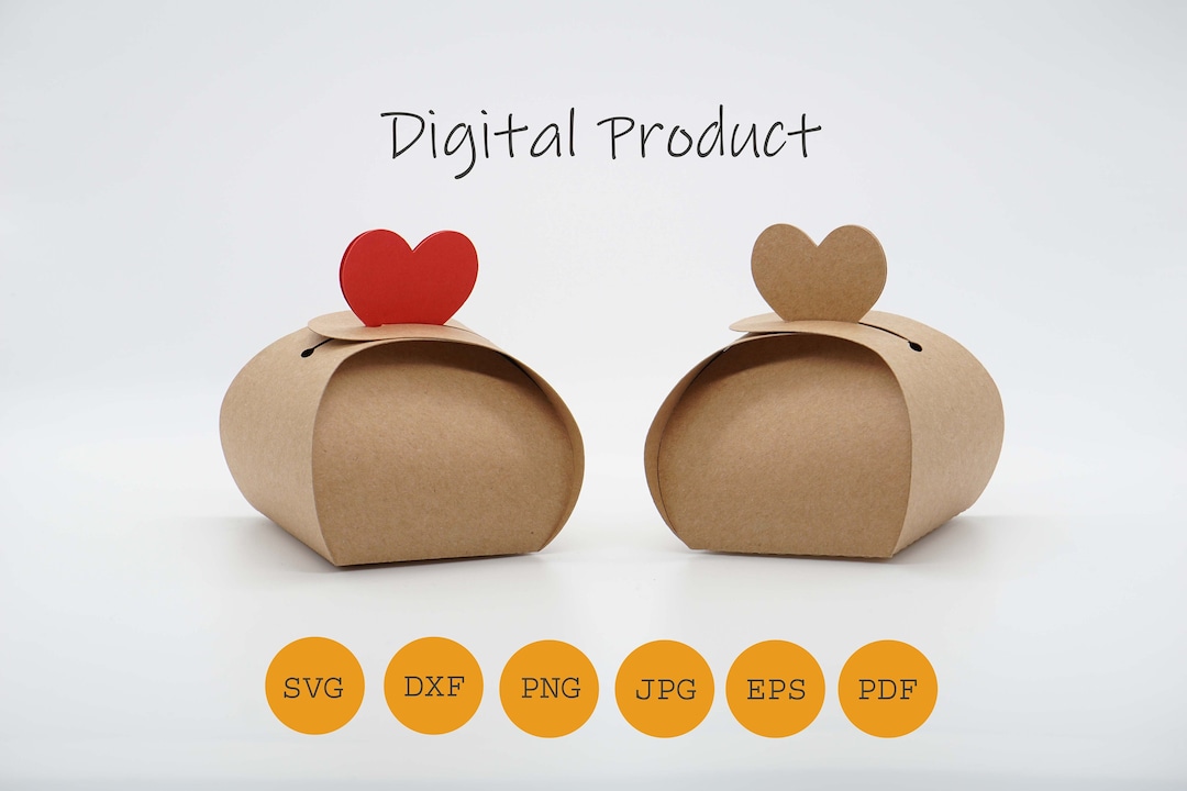Geschenkbox Herz Plotterdatei, SVG DXF PDF und weitere, Box zum selbst ...