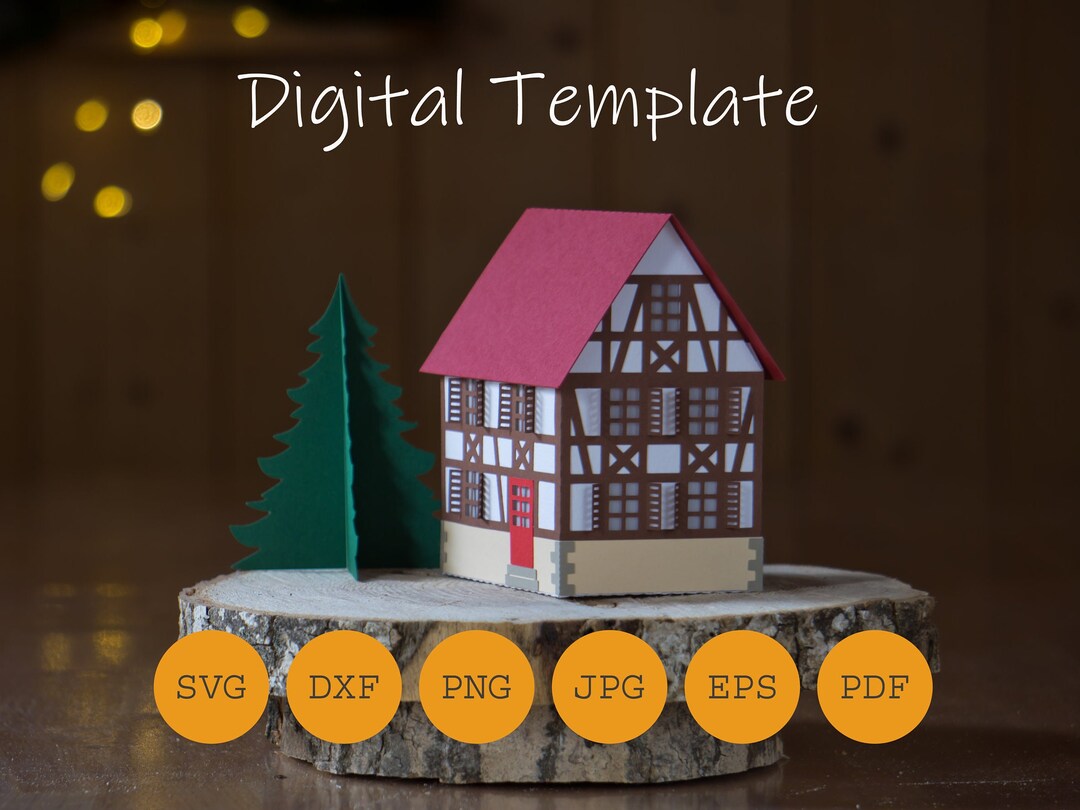 German Christmas Village House, Cut File, Half-timbered House, SVG DXF ...