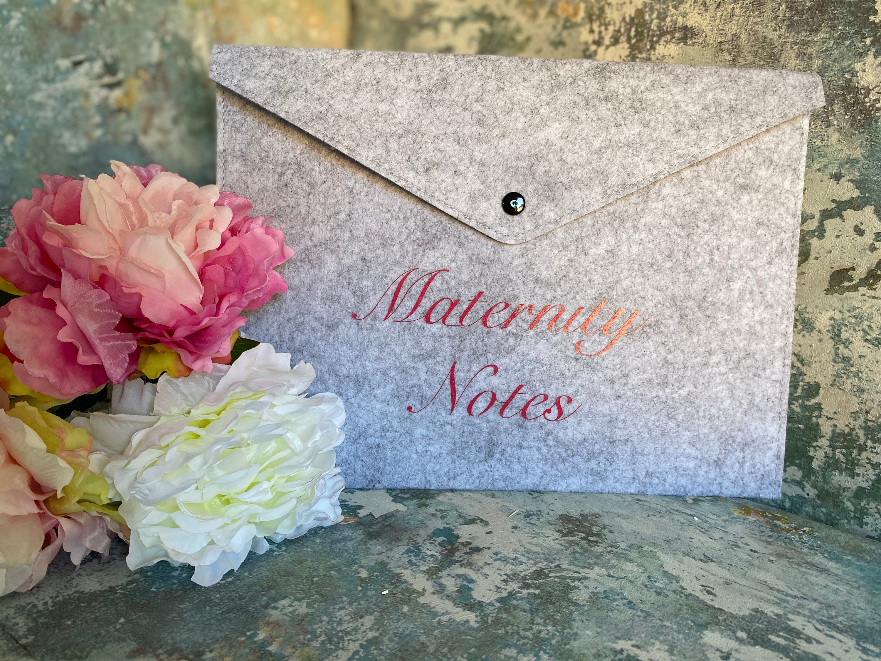 Felt Personalised Maternity Notes Folder - Etsy