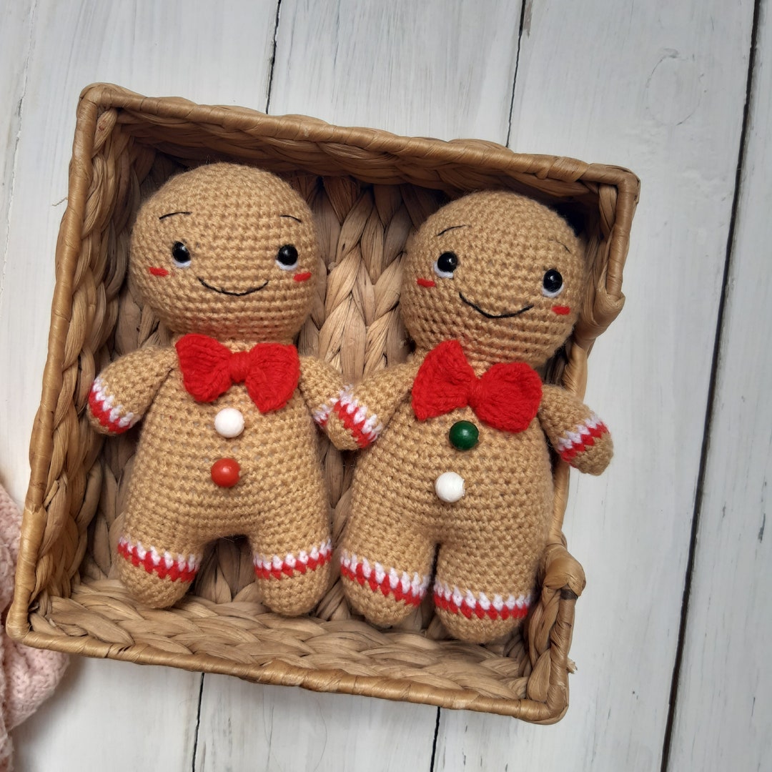 Gingerbread Man Toys, Hand Crochet Gingerbread Man, Stuffed Toys ...