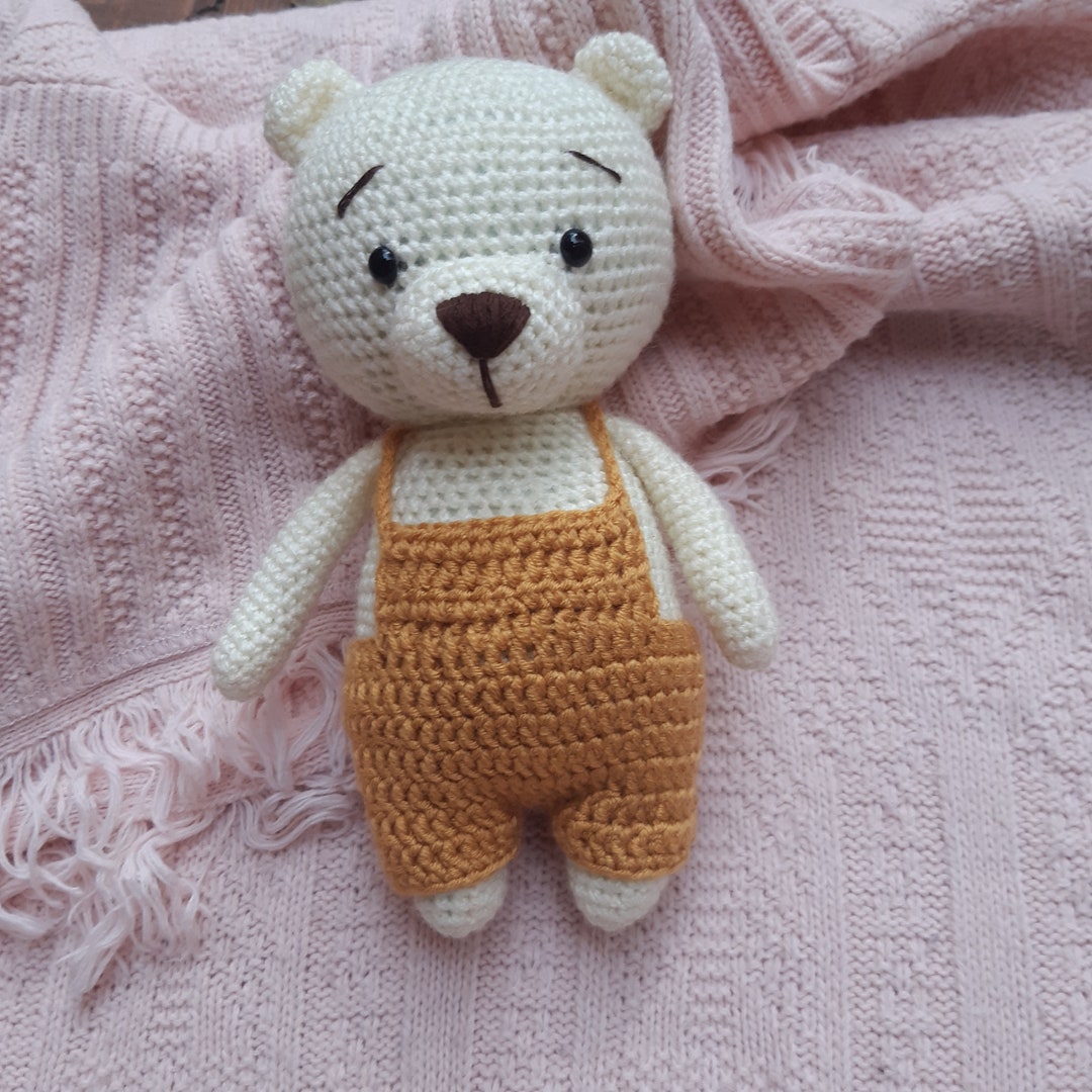 Handmade Bear Toy, Bear in Overalls, Stuffed Toys, Animals, Plush Toys ...