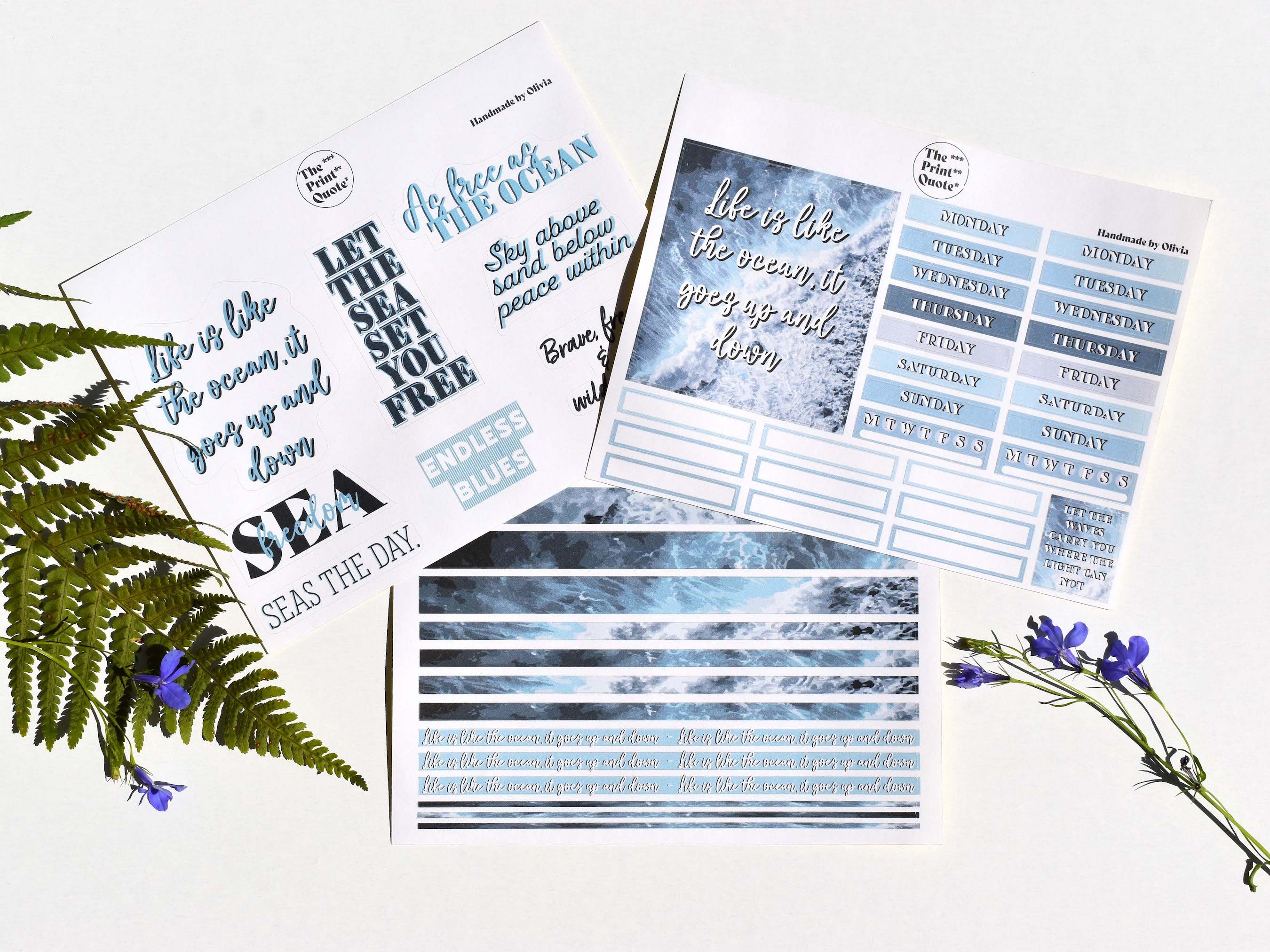 Weekly Planner Stickers | Days of the Week Stickers| Sea Themed Weekly ...