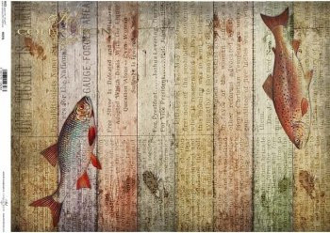 Fish Board ITD Decoupage Rice Paper | Size A3 | 16.5inch X 11.7inch ...