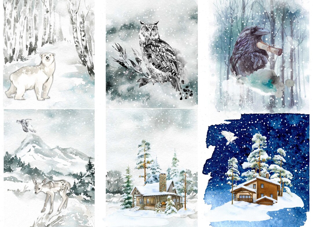 Roycycled Decoupage Paper | Winter Project Blocks 20" X 29" Sheet - Etsy