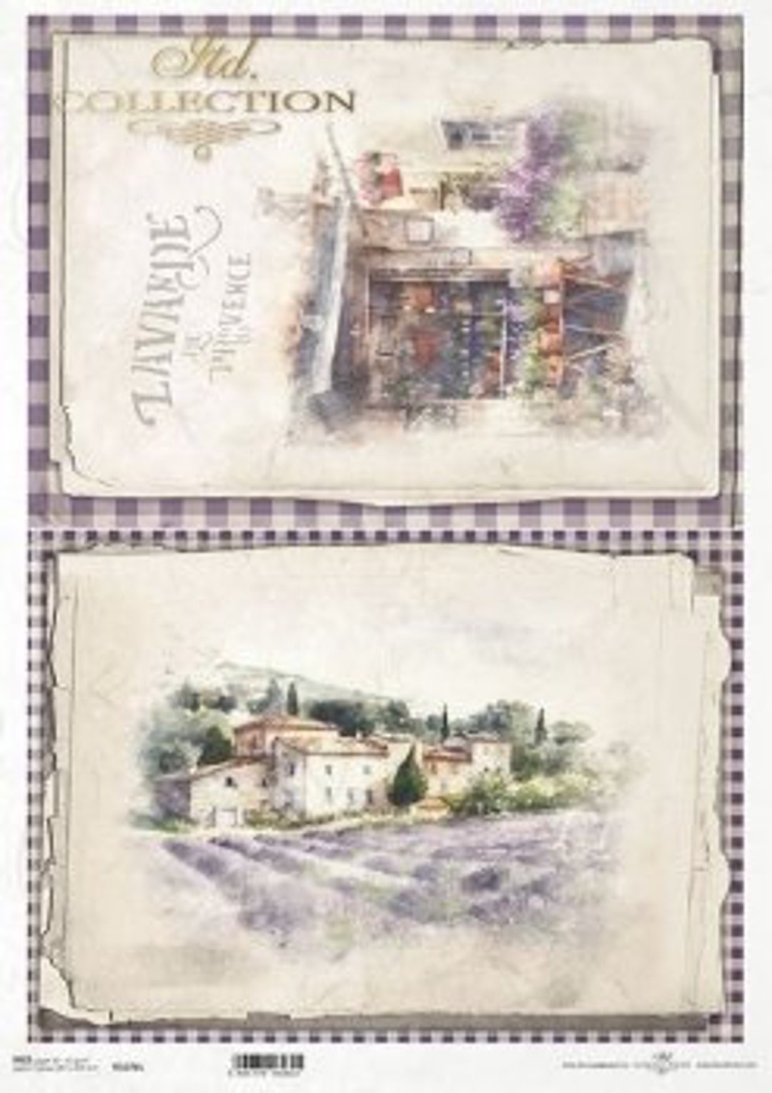 Lavender Window Field and Homestead ITD Decoupage Rice Paper | Size A3 ...