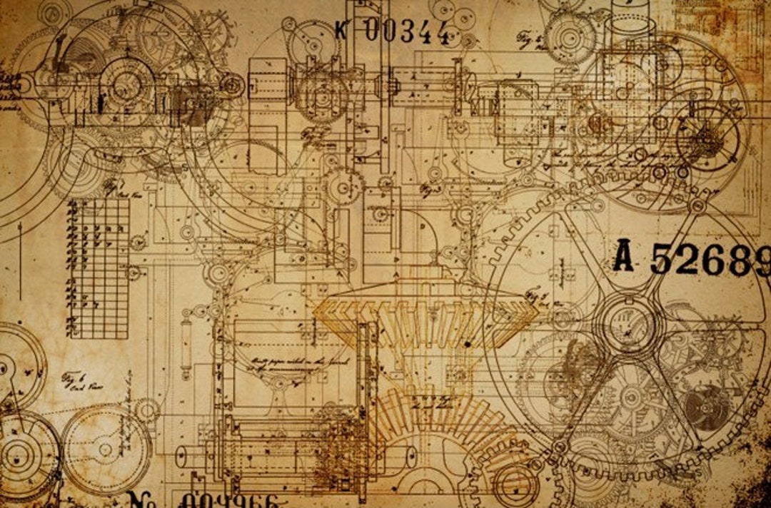 Roycycled Decoupage Paper | Mechanics 20" X 29" Sheet - Etsy