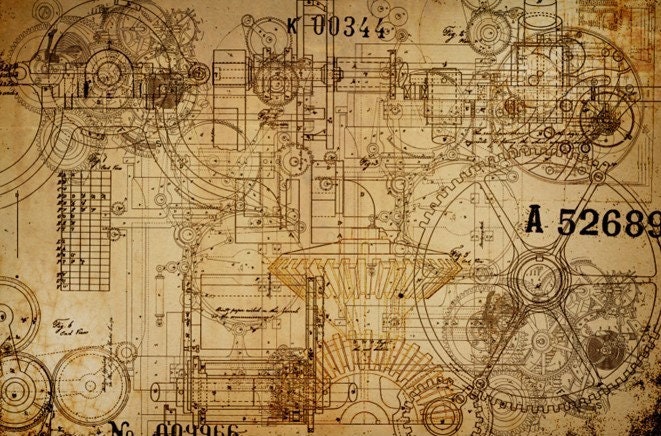 Roycycled Decoupage Paper | Mechanics 20" X 29" Sheet - Etsy