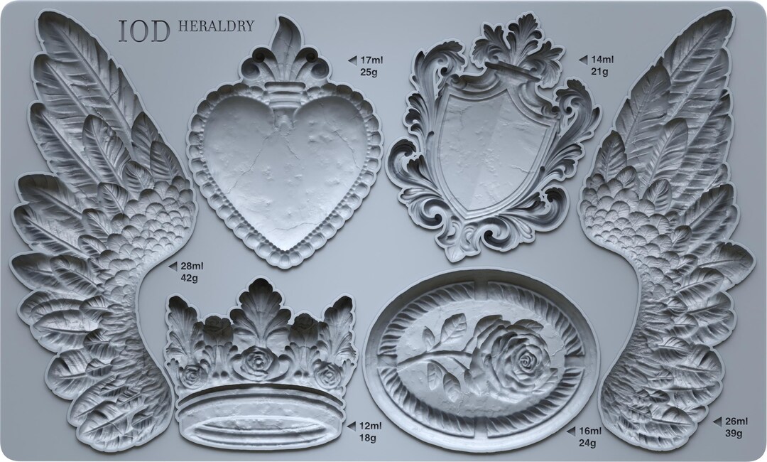 Heraldry IOD Décor Mould 6 X 10 - by Iron Orchid Designs - Etsy