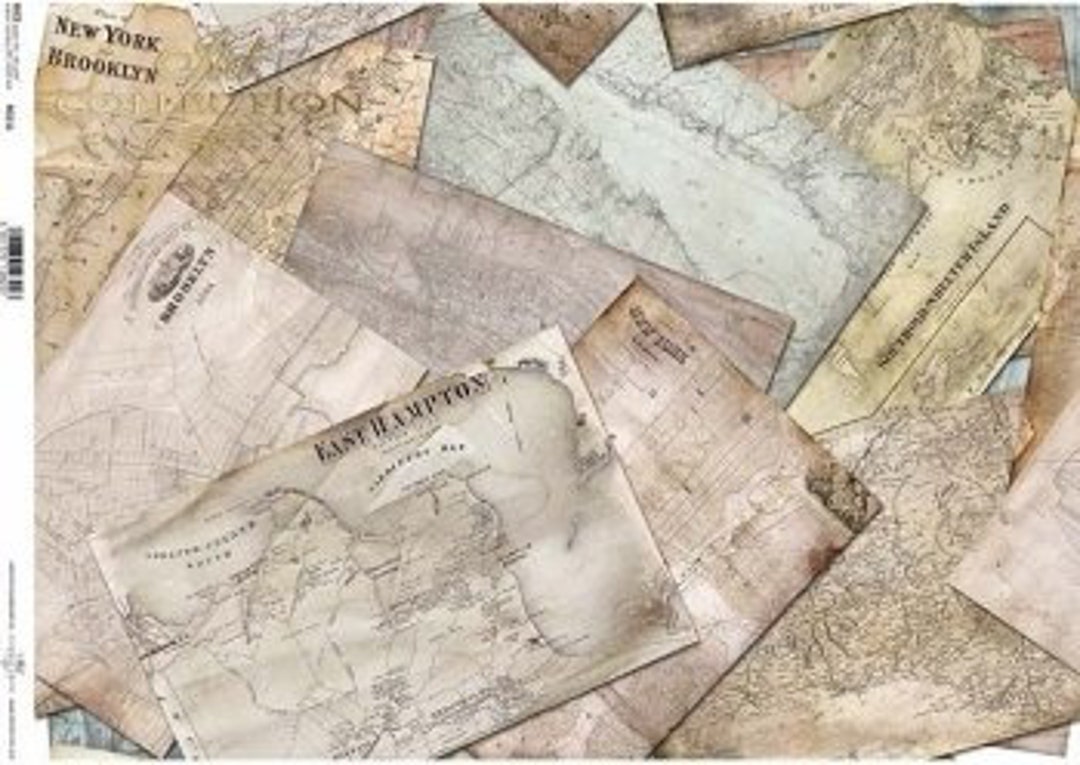 Maps ITD Decoupage Rice Paper | Size A3 | 16.5inch X 11.7inch| R0021L ...