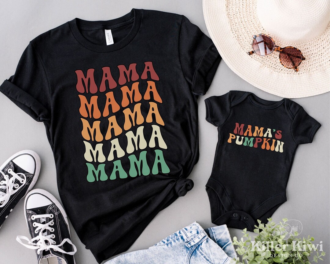 Mama and Mamas Pumpkin Fall Shirts,mommy and Me Shirts,mom Baby Outfit ...