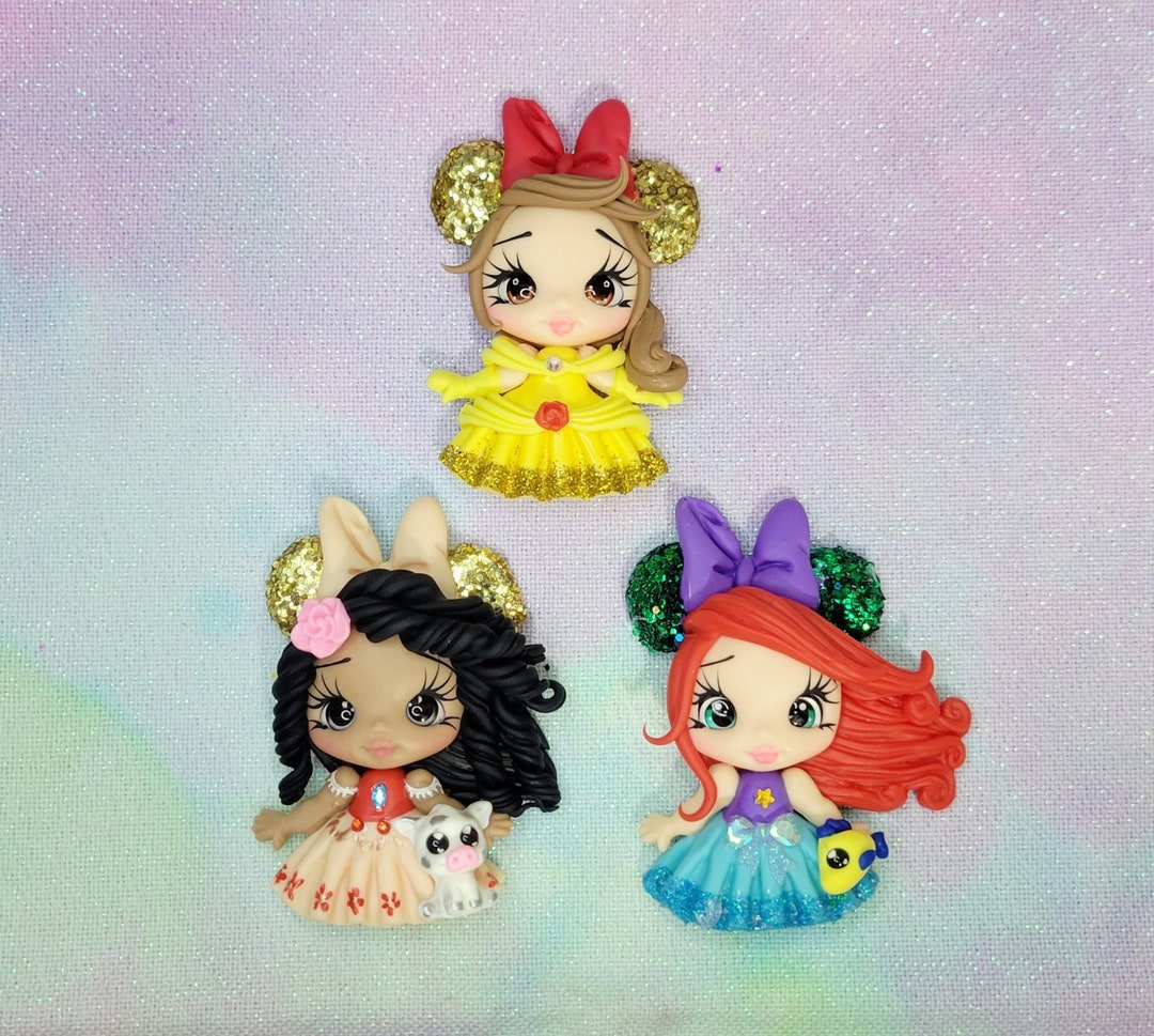 Princess Belle, Ariel, Moana Badge Reel Holder / Needle Minder ...