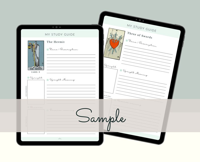 The Tarot Study Sheets | Tarot Study Guide | Printable PDF | Tarot ...