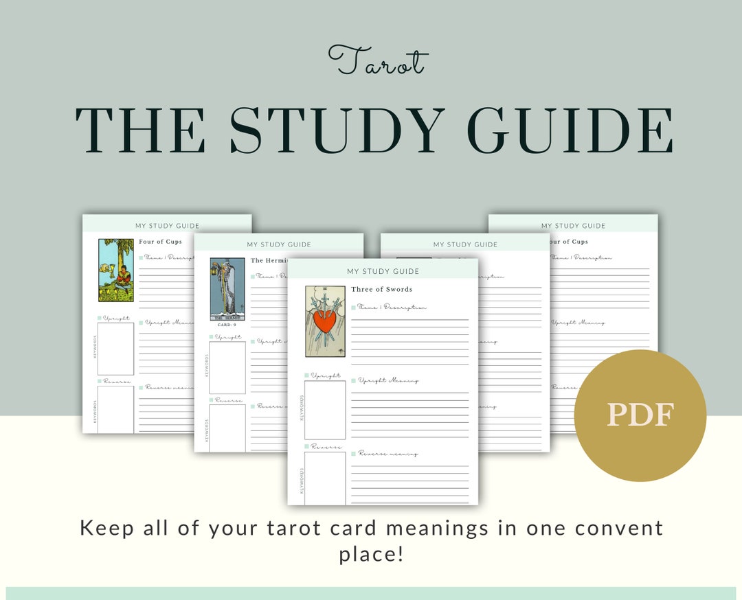 The Tarot Study Sheets | Tarot Study Guide | Printable PDF | Tarot ...