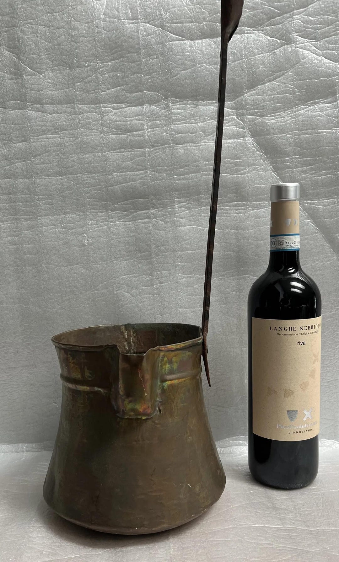 Vintage Hammered Copper Turkish Coffee Pot With Intricate Brass Handle ...