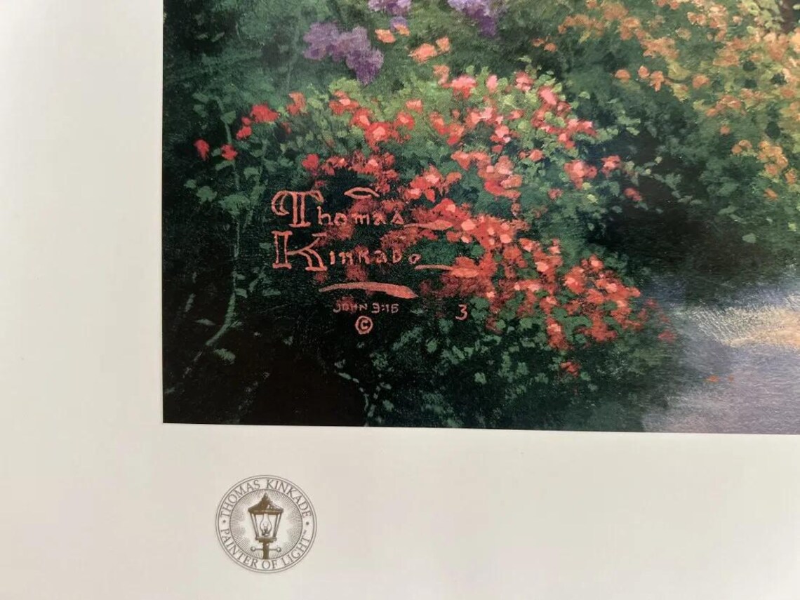 Thomas Kinkade "sweetheart Gardens" Brookside Hideaway. Lithograph Hand ...