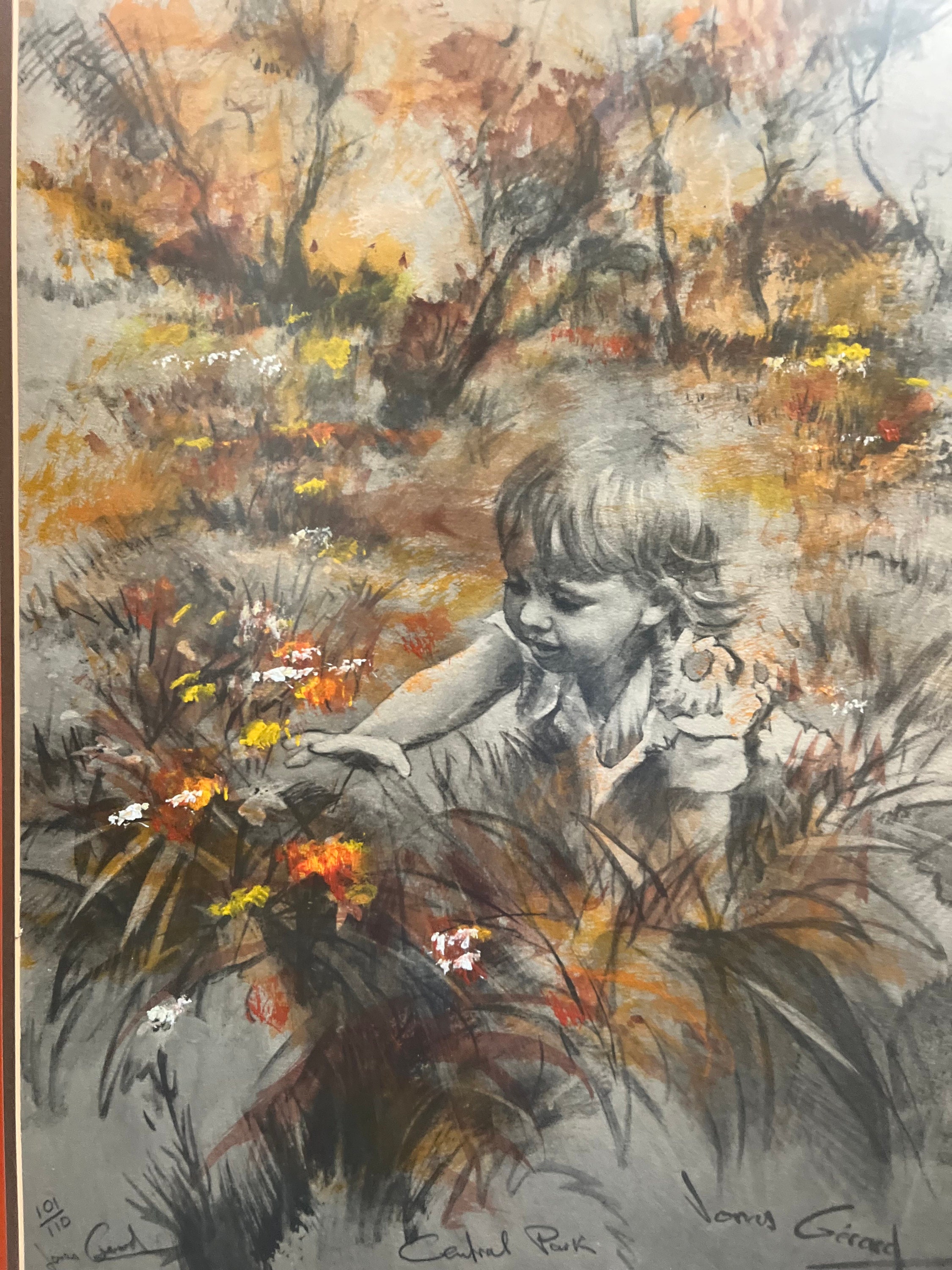Jonas Gerard Stunning Portrate of a Girl in Central Park Hand Signed in ...