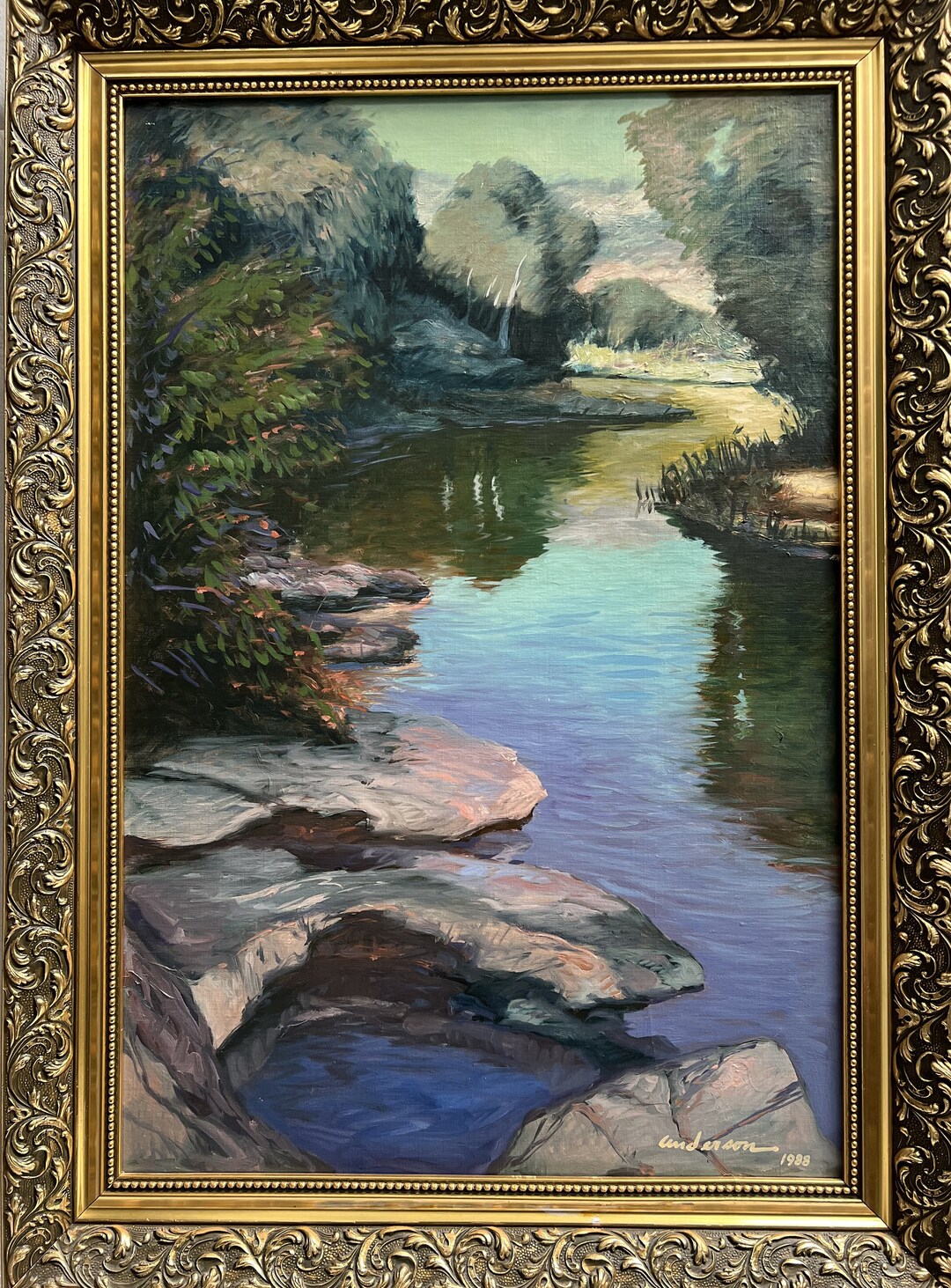 Robin John Anderson (american B 1951) "evening Glow" Stunning Oil on ...