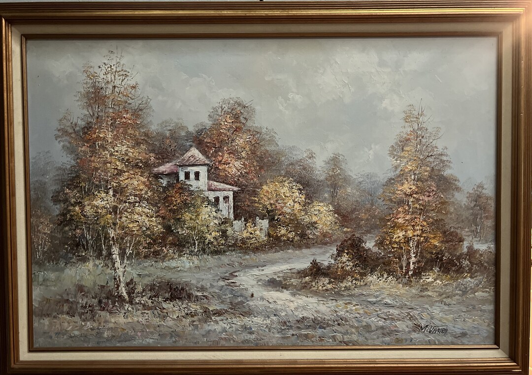 M. Varley Large Stunning Detailed Work Oil on Canvas "the Home in the ...