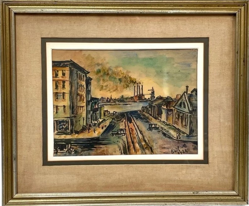 DAVID BURLIUK Watercolor on Board Signed and Dated 1930 - Etsy
