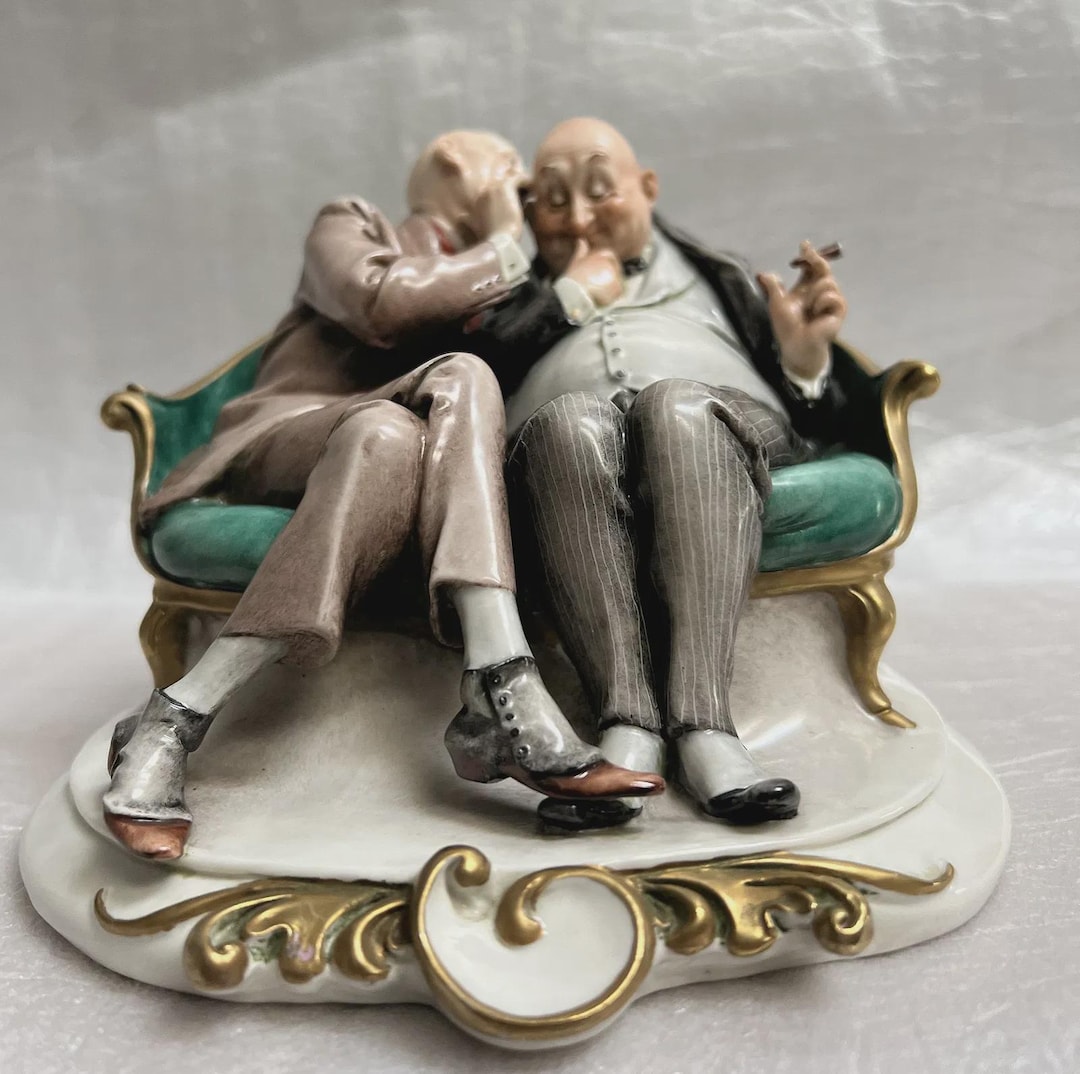 Giuseppe Cappe " the Gossipers" Vintage Capodimonte Porcelain Figurine ...