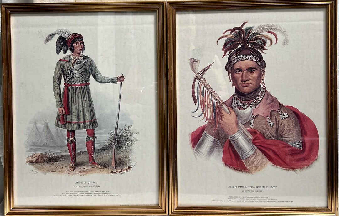 Pair of Native American Leaders From the Book History of the Indian ...