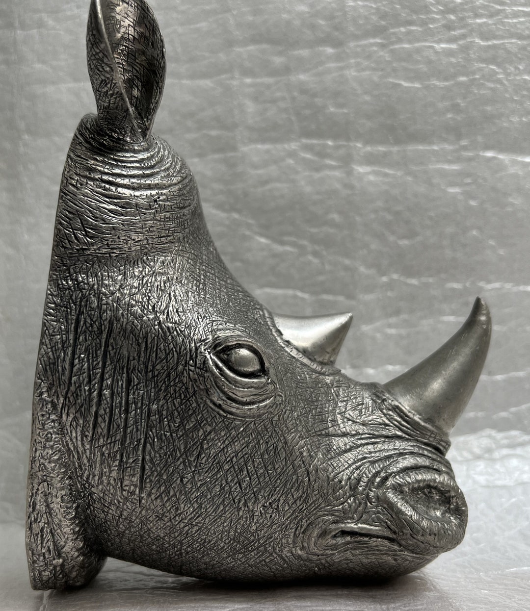 Vintage Pewter Rhinoceros Wall Mount Hanging Rhino - Etsy