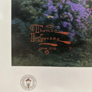 Thomas Kinkade "sweetheart Gardens" Brookside Hideaway. Lithograph Hand ...